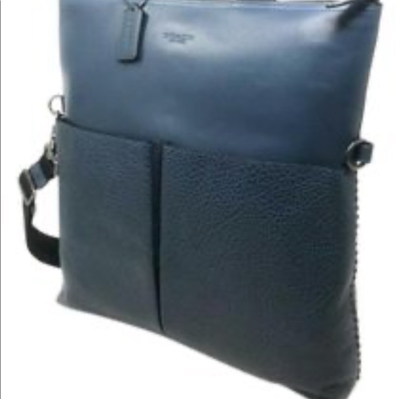 Coach | Bags | Coach Charles Foldover Tote With Baseball Stitch Denim ...